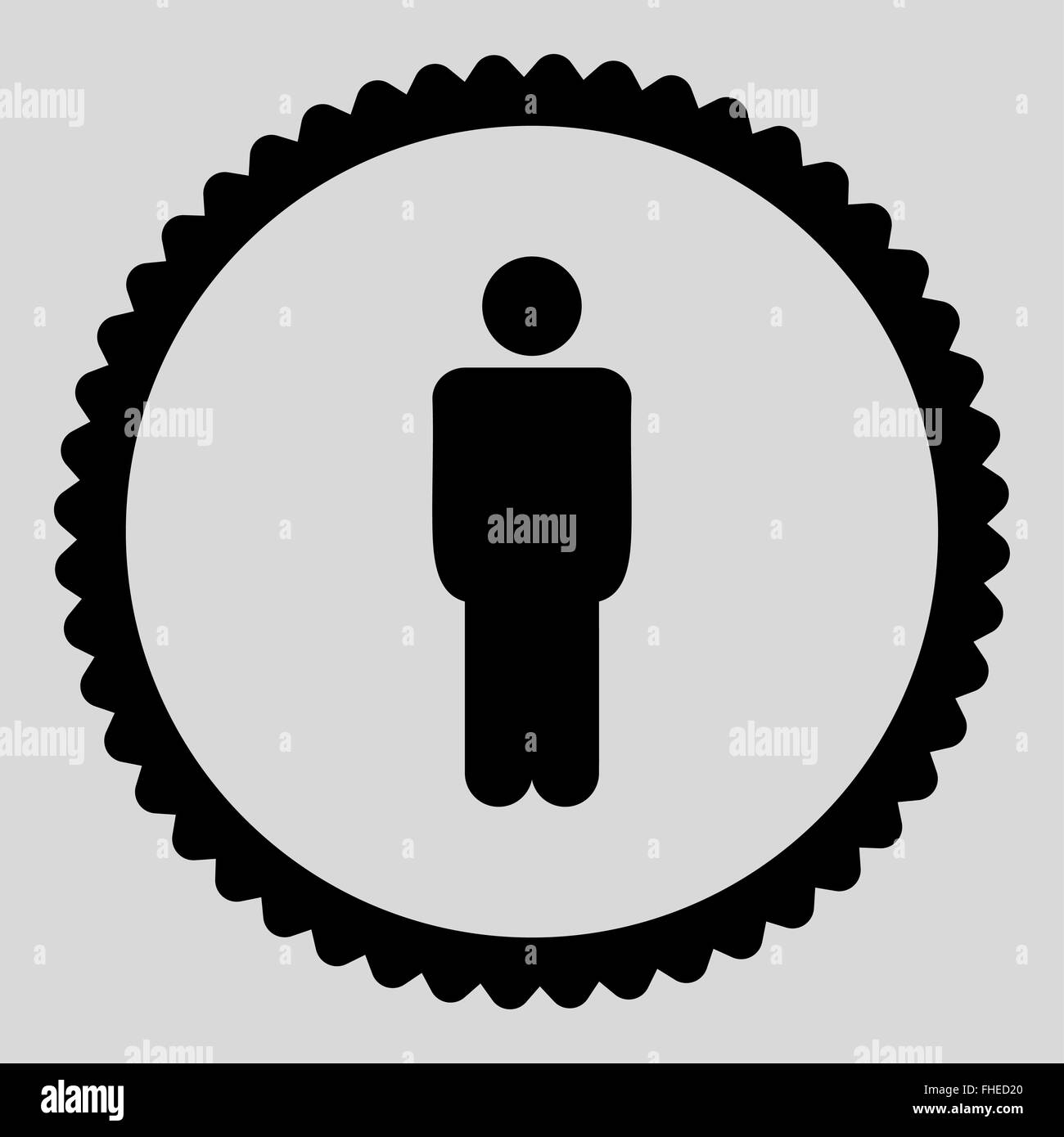 Man flat black color round stamp icon Stock Photo - Alamy