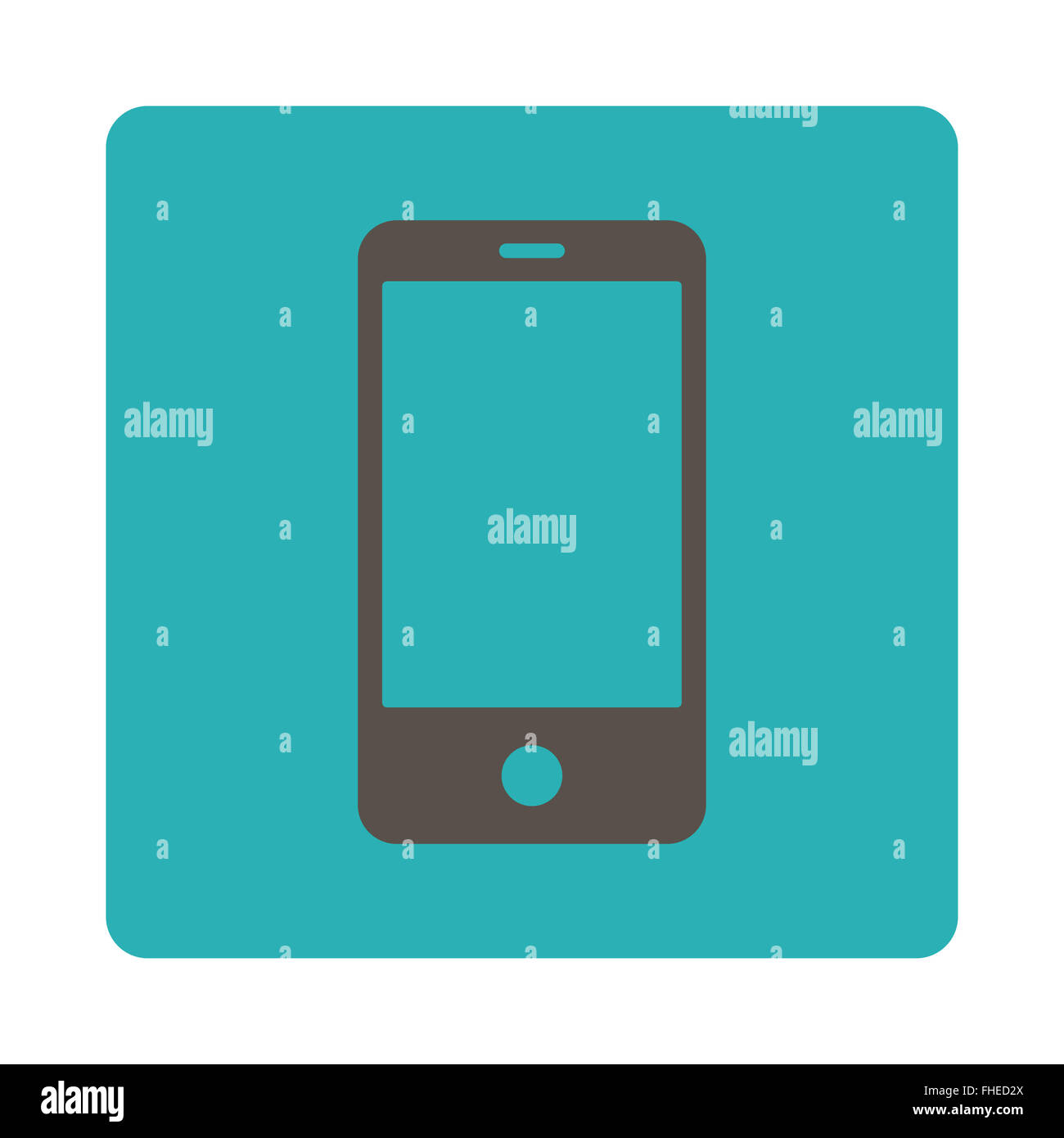 Smartphone flat grey and cyan colors rounded button Stock Photo - Alamy