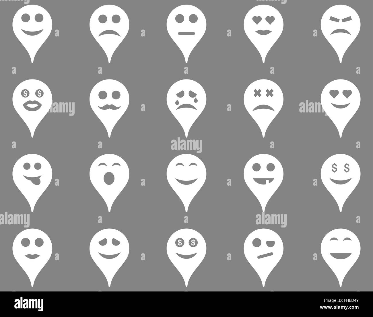 Emotion map marker icons Stock Photo - Alamy