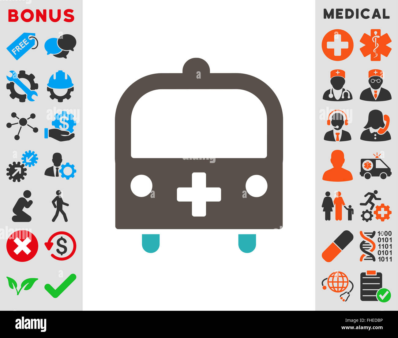 Medical Bus Icon Stock Photo - Alamy