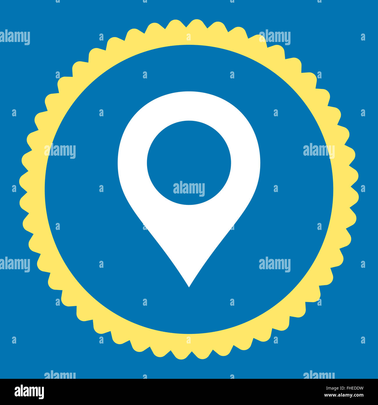 Map Marker flat yellow and white colors round stamp icon Stock Photo ...
