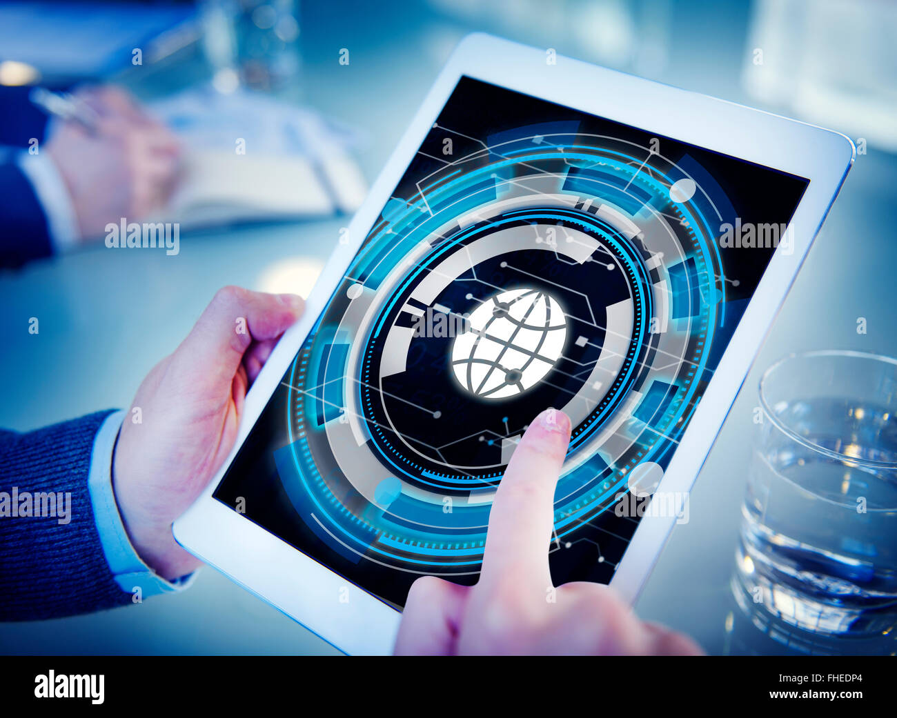 Office Worker Internet Connection Tablet Concept Stock Photo - Alamy