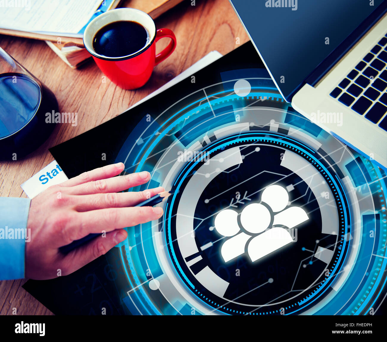 Technology Team People Hud Teamwork Concept Stock Photo - Alamy