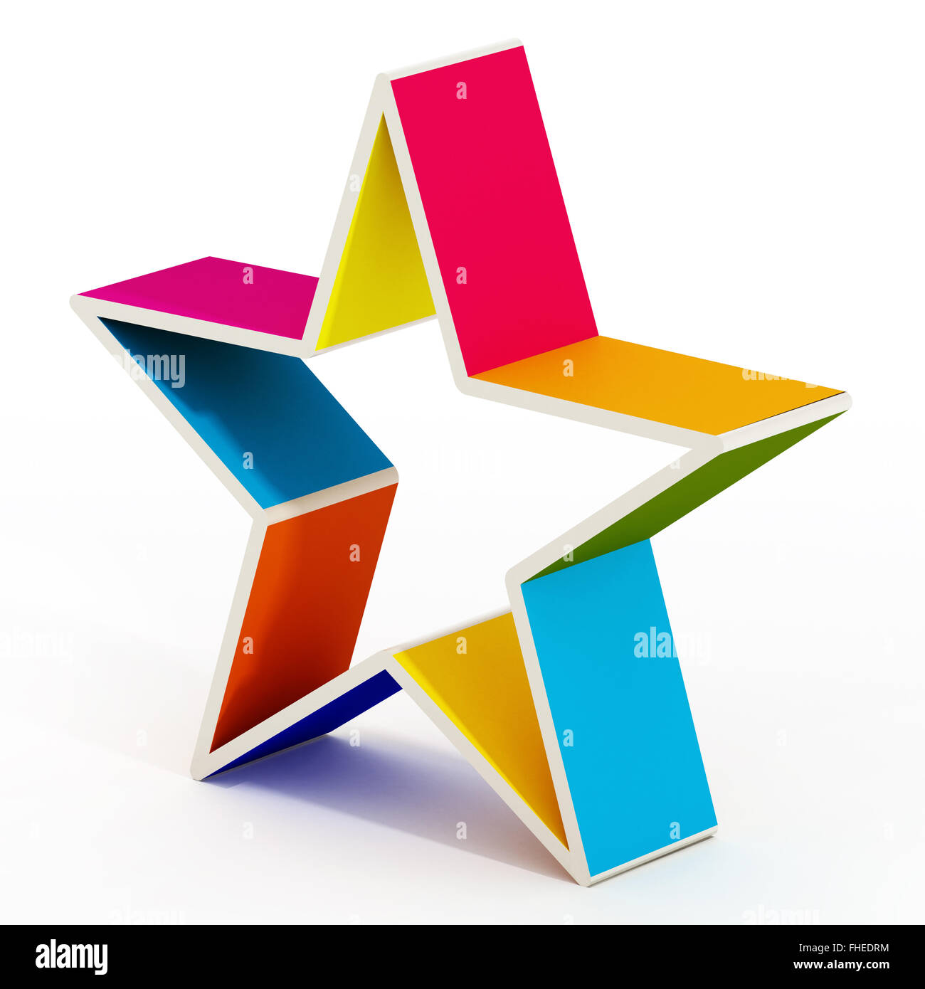 Multi colored star shape isolated on white background Stock Photo - Alamy
