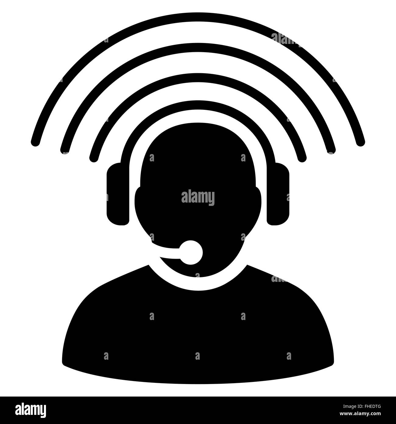 Operator Signal Flat Icon Stock Photo - Alamy