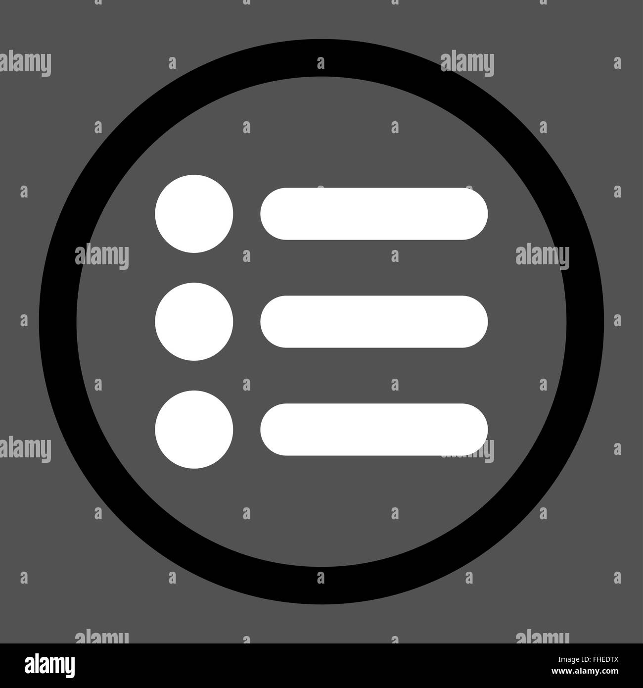 Items flat black and white colors rounded raster icon Stock Photo - Alamy