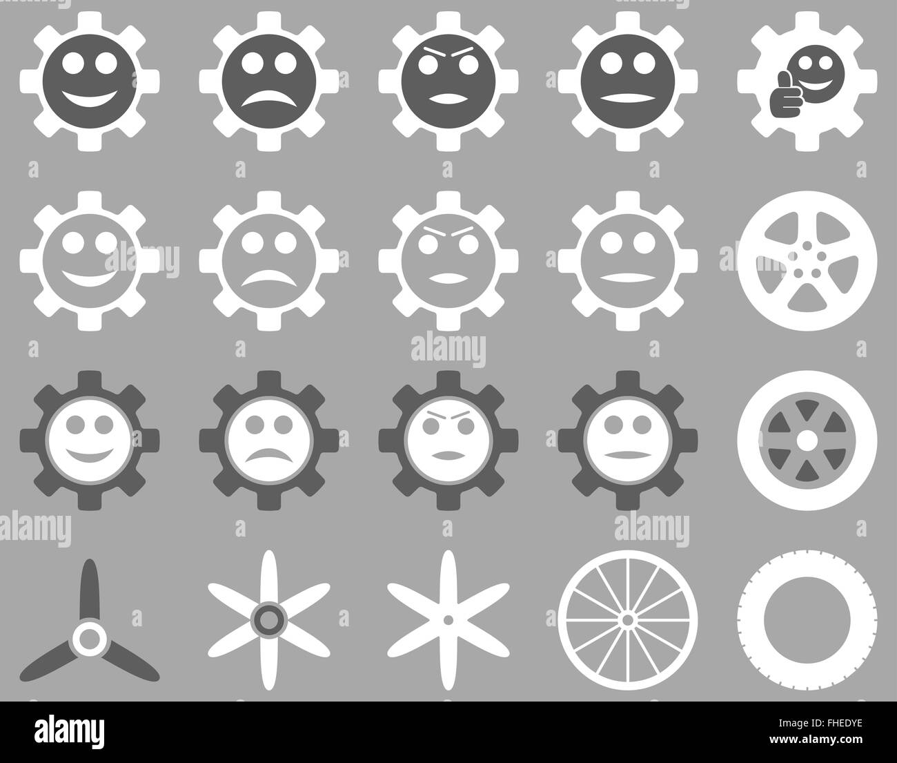 Tools and Smile Gears Icons Stock Photo - Alamy