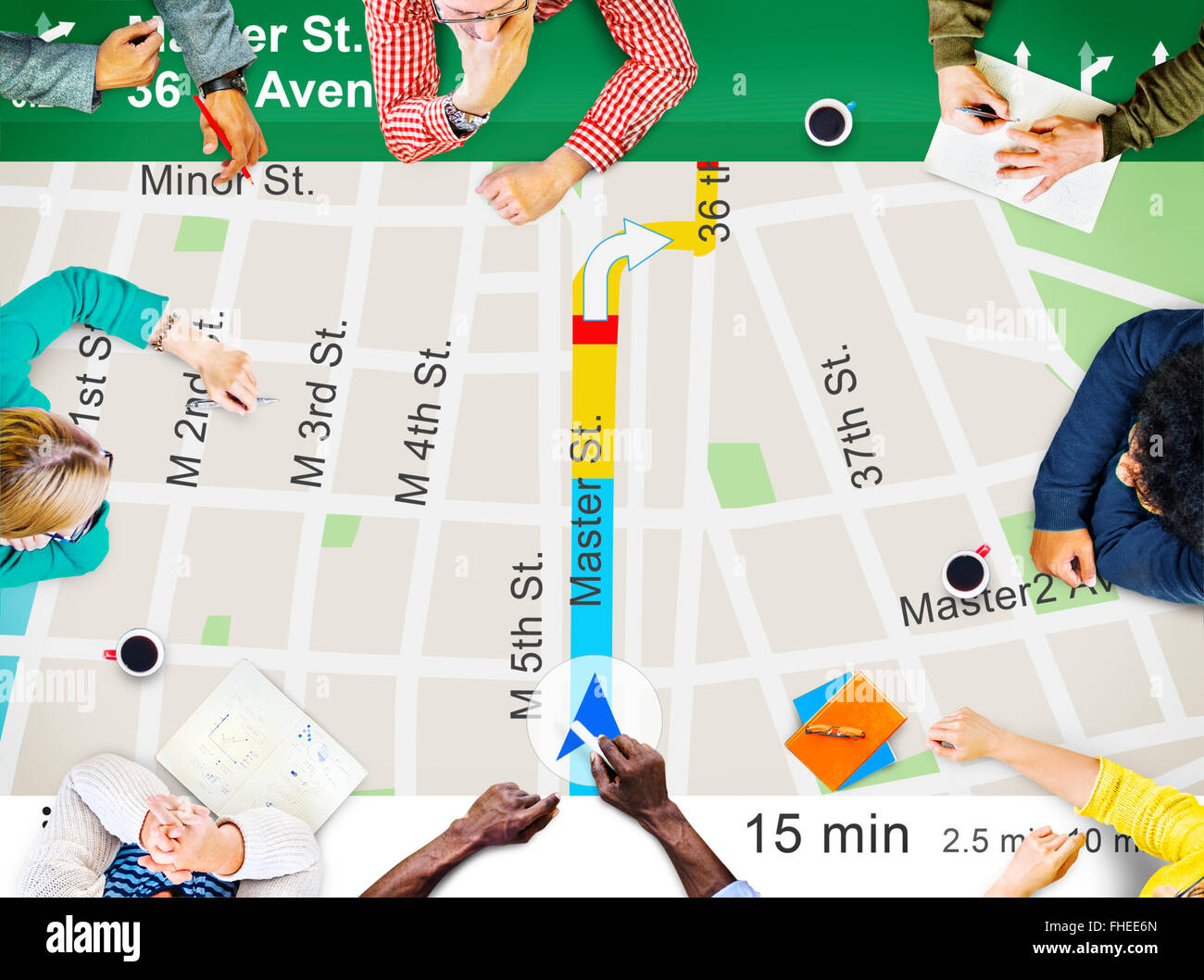 GPS Navigation Directions Location Map Concept Stock Photo - Alamy