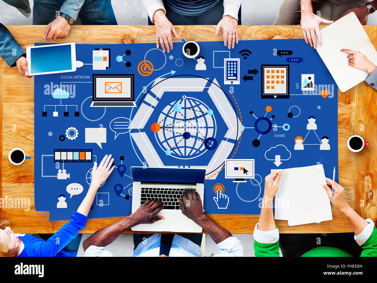 Connecting Connection Computer Digital Data Concept Stock Photo - Alamy