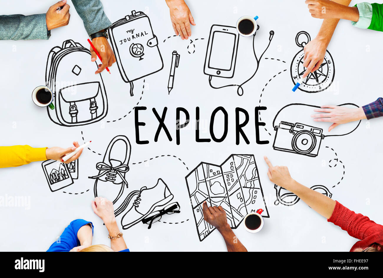 Explore Exploration Travel Journey Backpacker Concept Stock Photo - Alamy