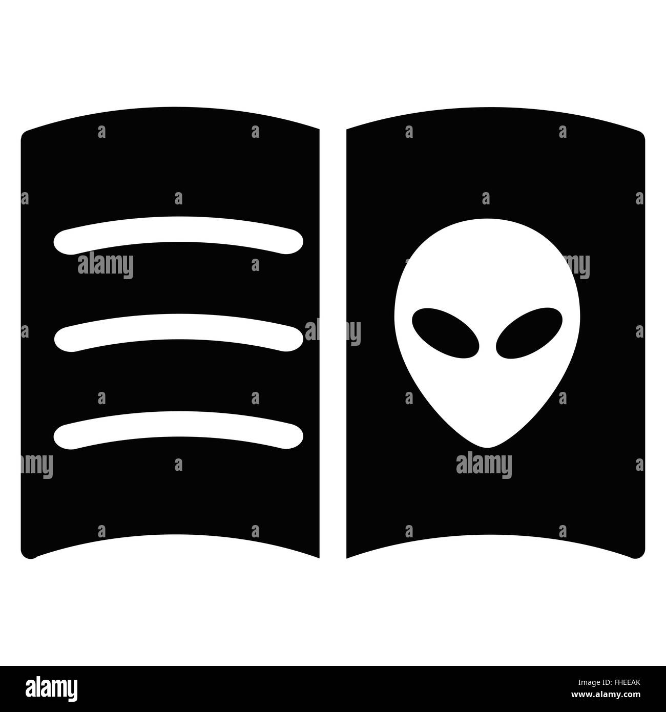 Alien Face Book Flat Icon Stock Photo - Alamy