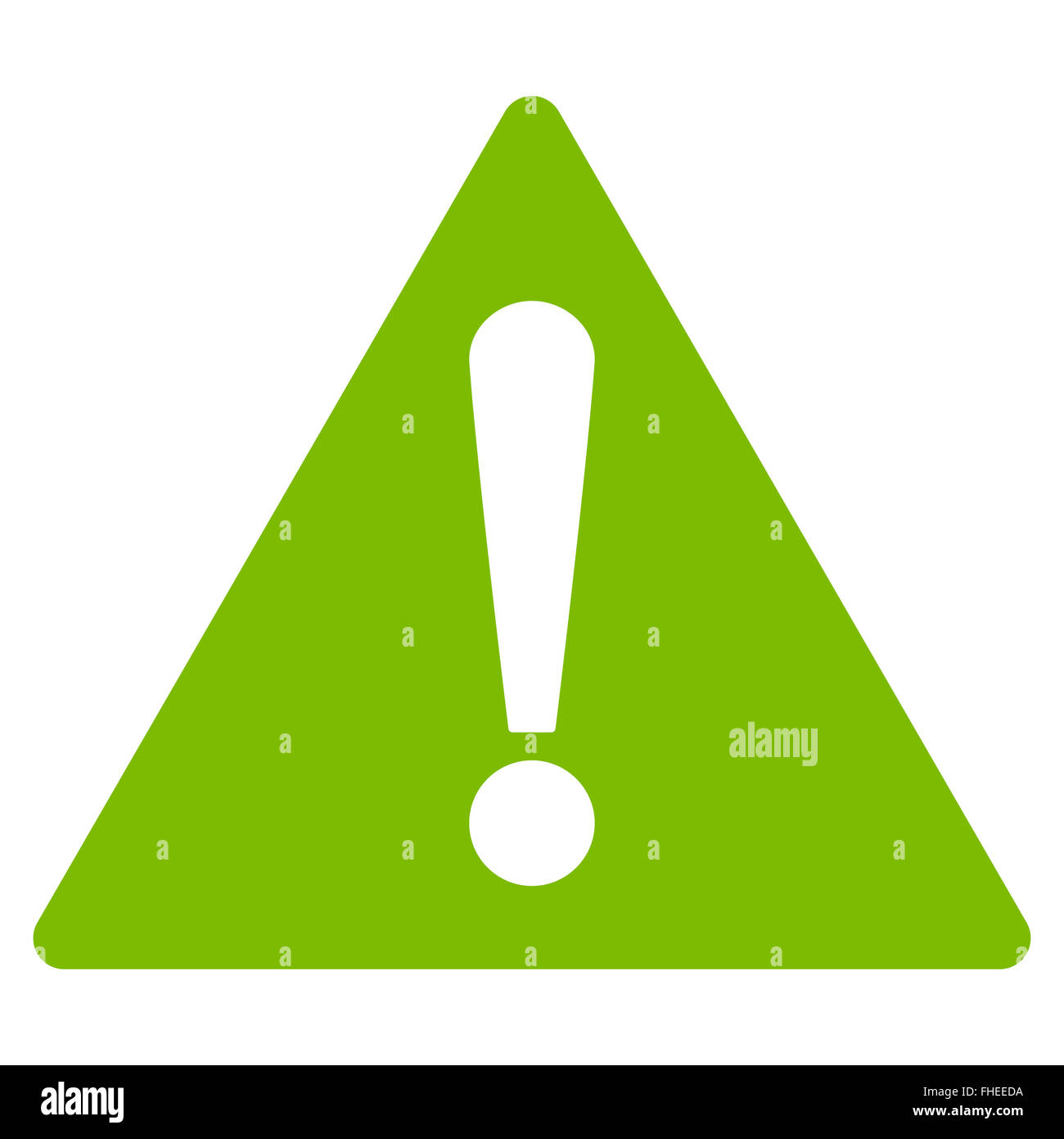 Warning flat eco green color icon Stock Photo - Alamy