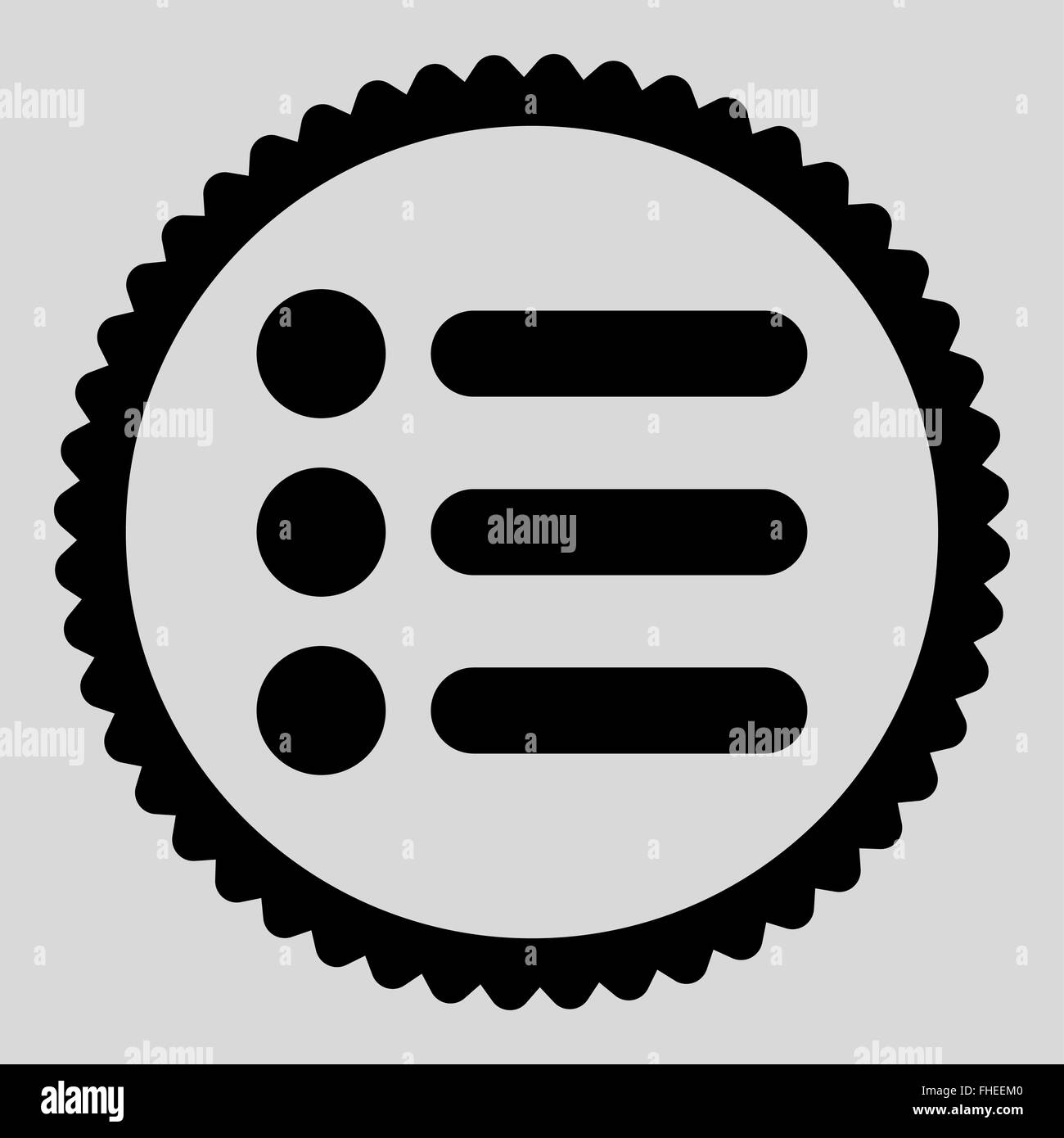 Items flat black color round stamp icon Stock Photo - Alamy