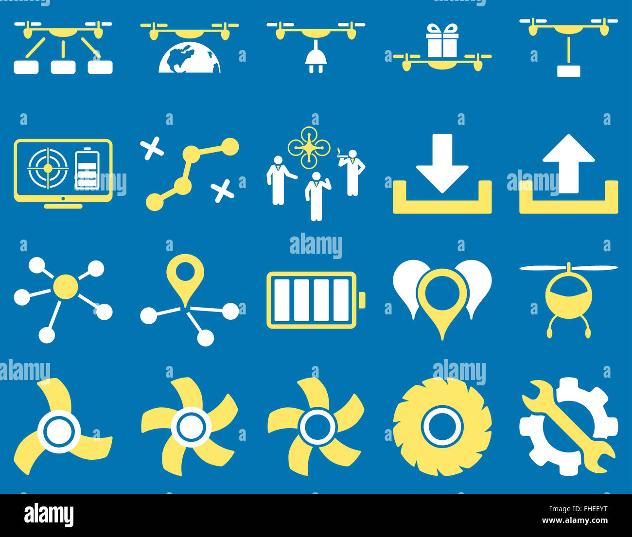 Air drone and quadcopter tool icons Stock Photo - Alamy