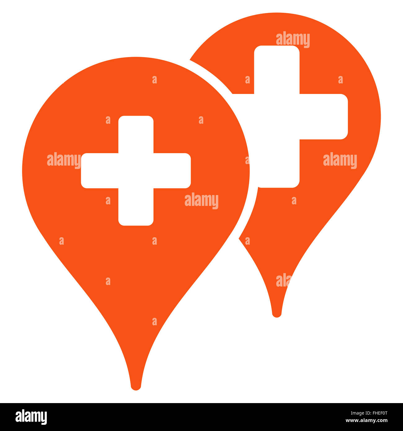Medical Map Markers Icon Stock Photo - Alamy
