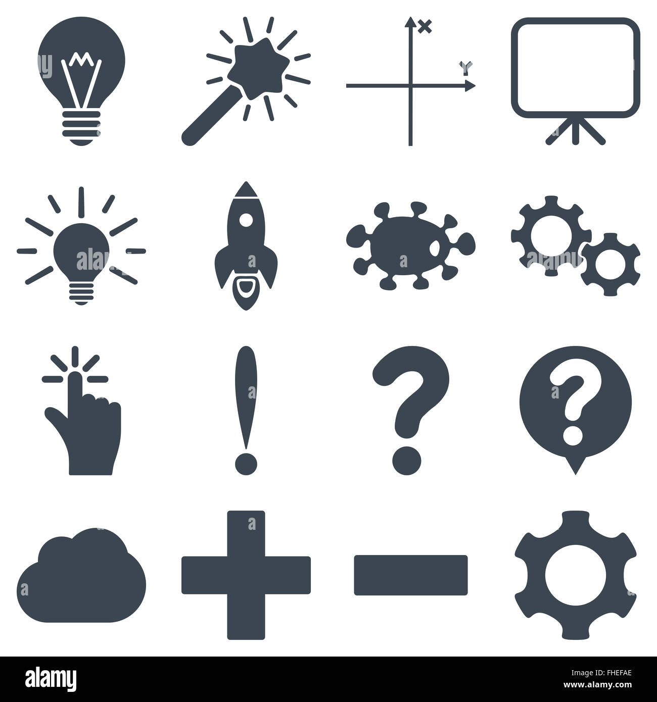 Basic science and knowledge icons Stock Photo - Alamy