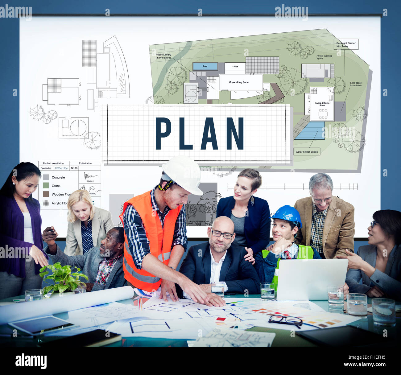 Construction Design Plan Blueprint Planning Concept Stock Photo - Alamy