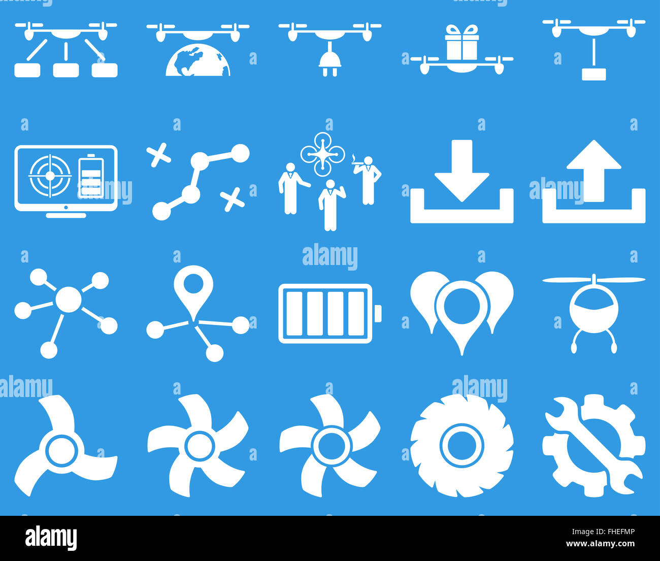 Air drone and quadcopter tool icons Stock Photo - Alamy
