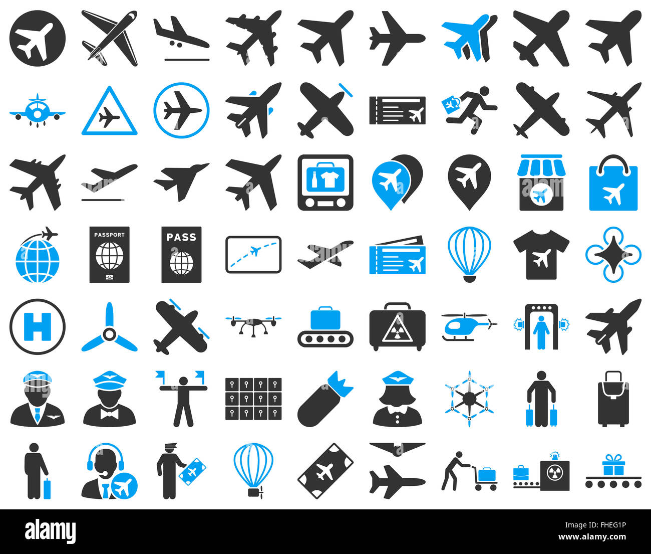 Aviation Icon Set Stock Photo - Alamy