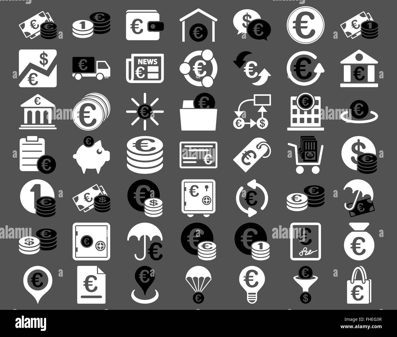 Euro Banking Icons Stock Photo - Alamy