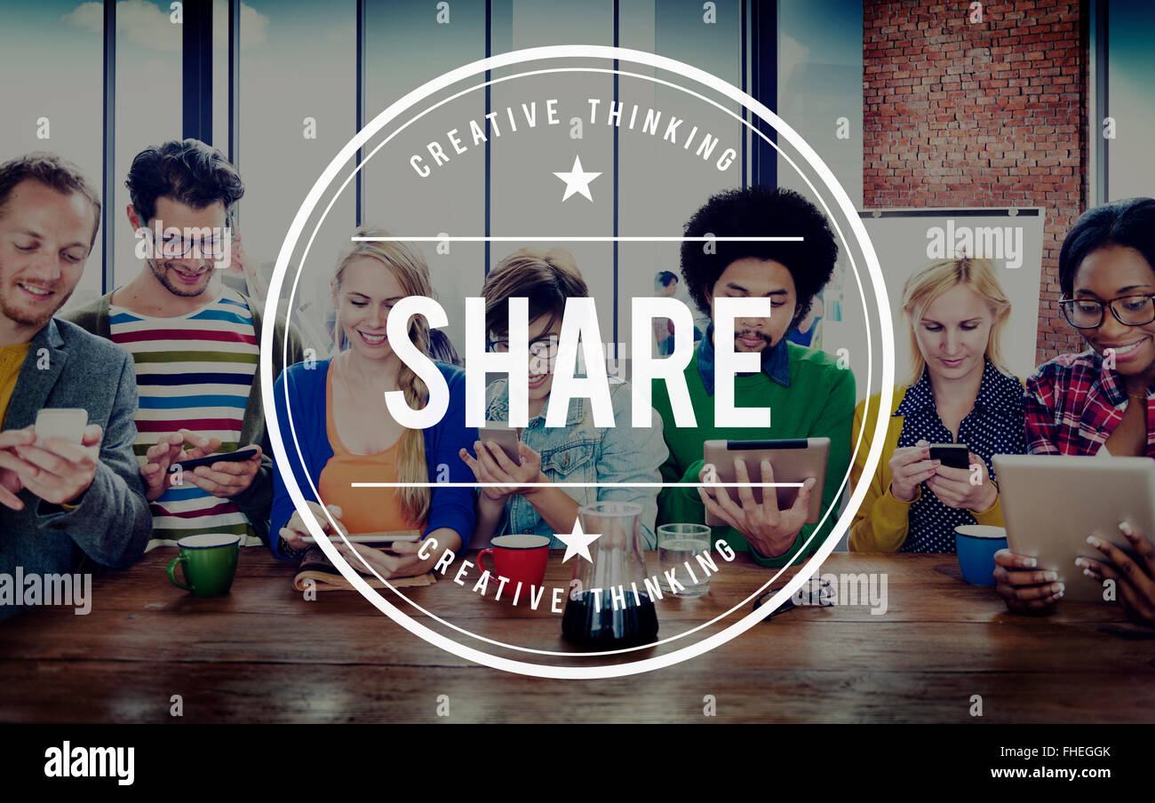 Share Sharing Social Networking Connection Communication Concept Stock ...