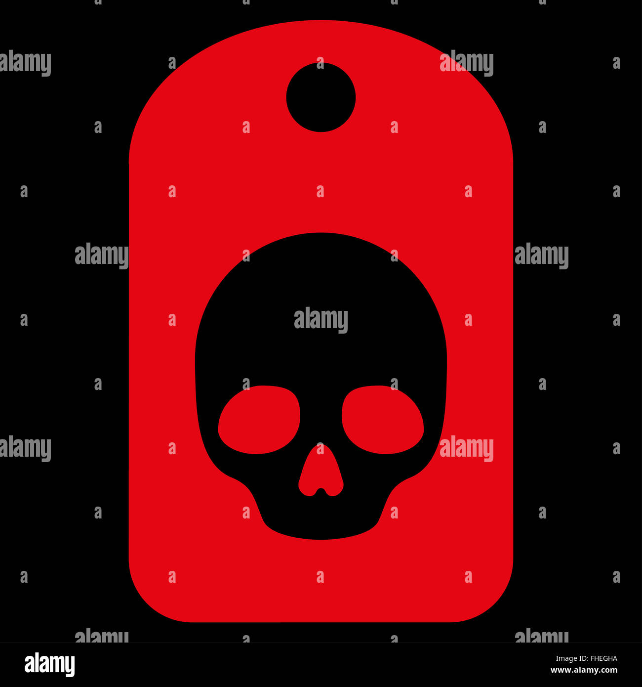 Skull Label Icon Stock Photo - Alamy
