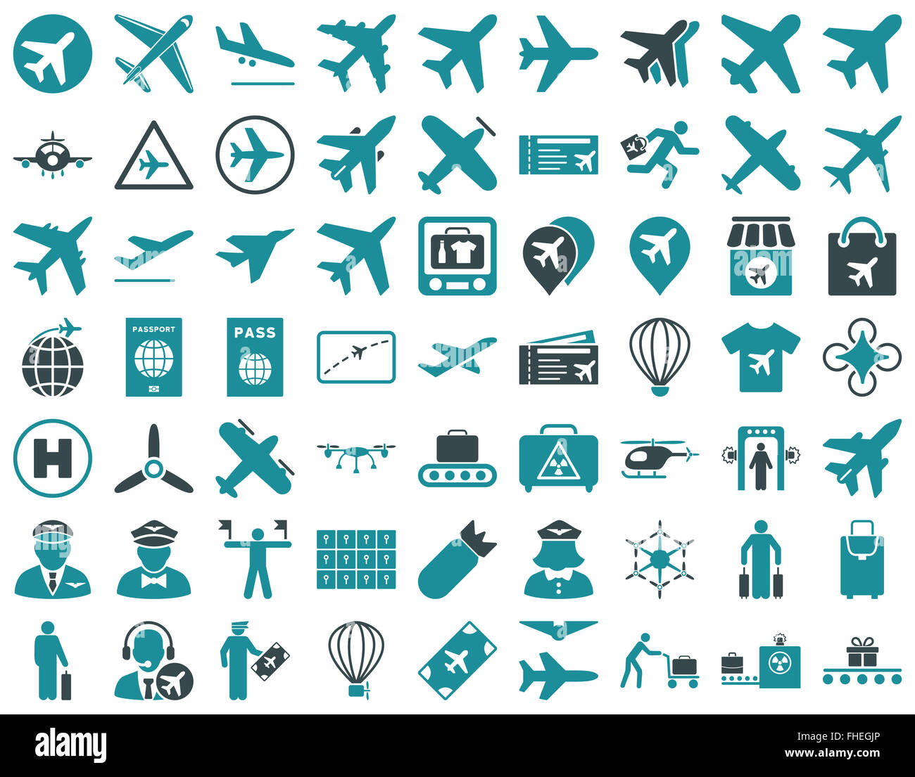 Aviation Icon Set Stock Photo - Alamy