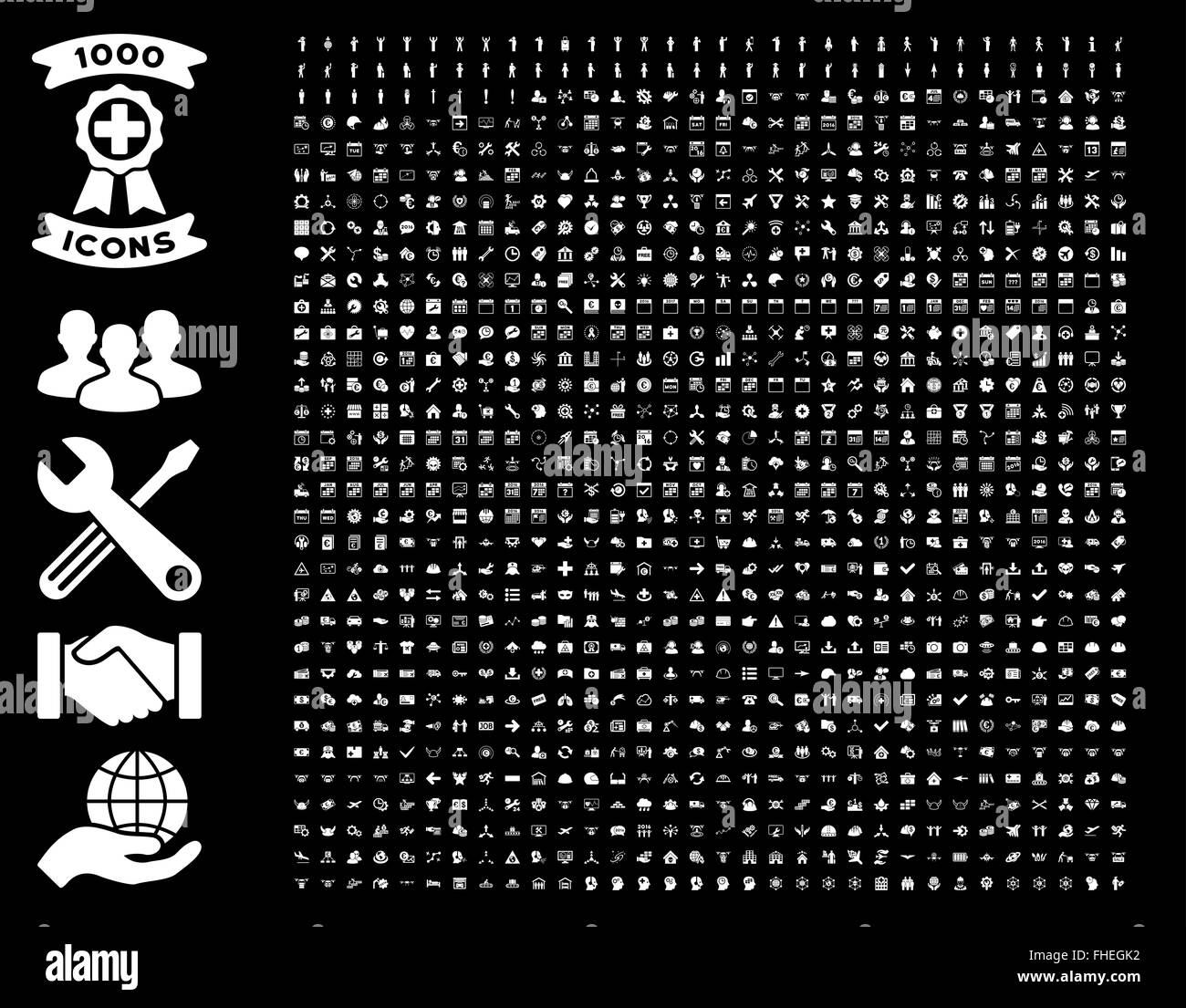 Set Of 1000 Flat Vector Icons Stock Photo - Alamy