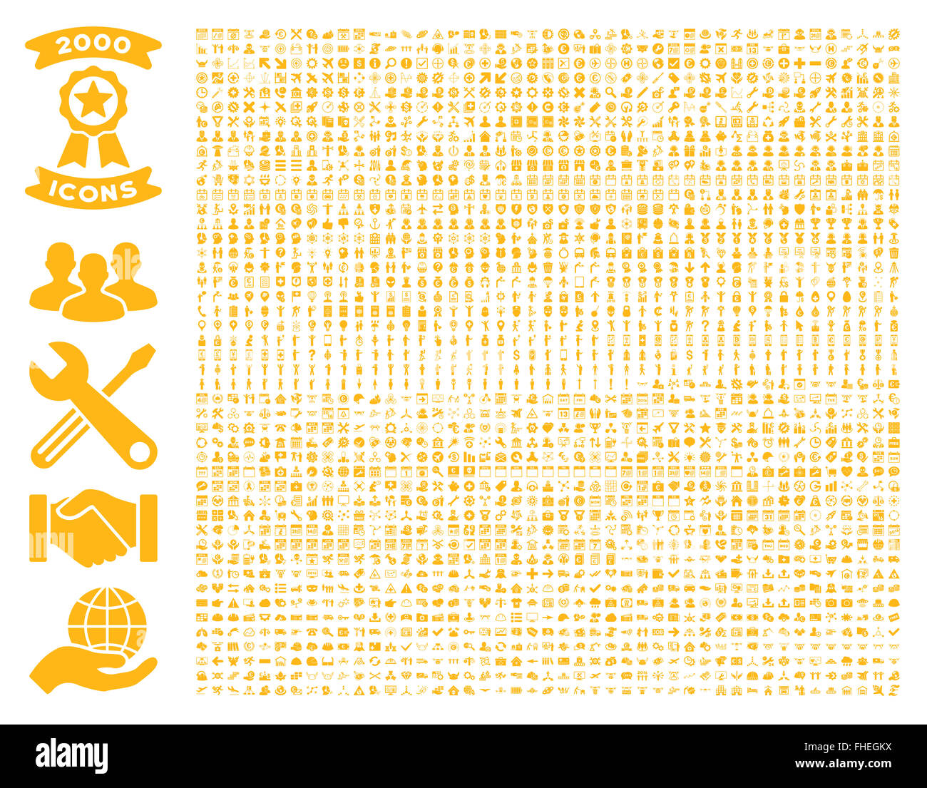 Collection Of 2000 Flat Vector Icons Stock Photo - Alamy
