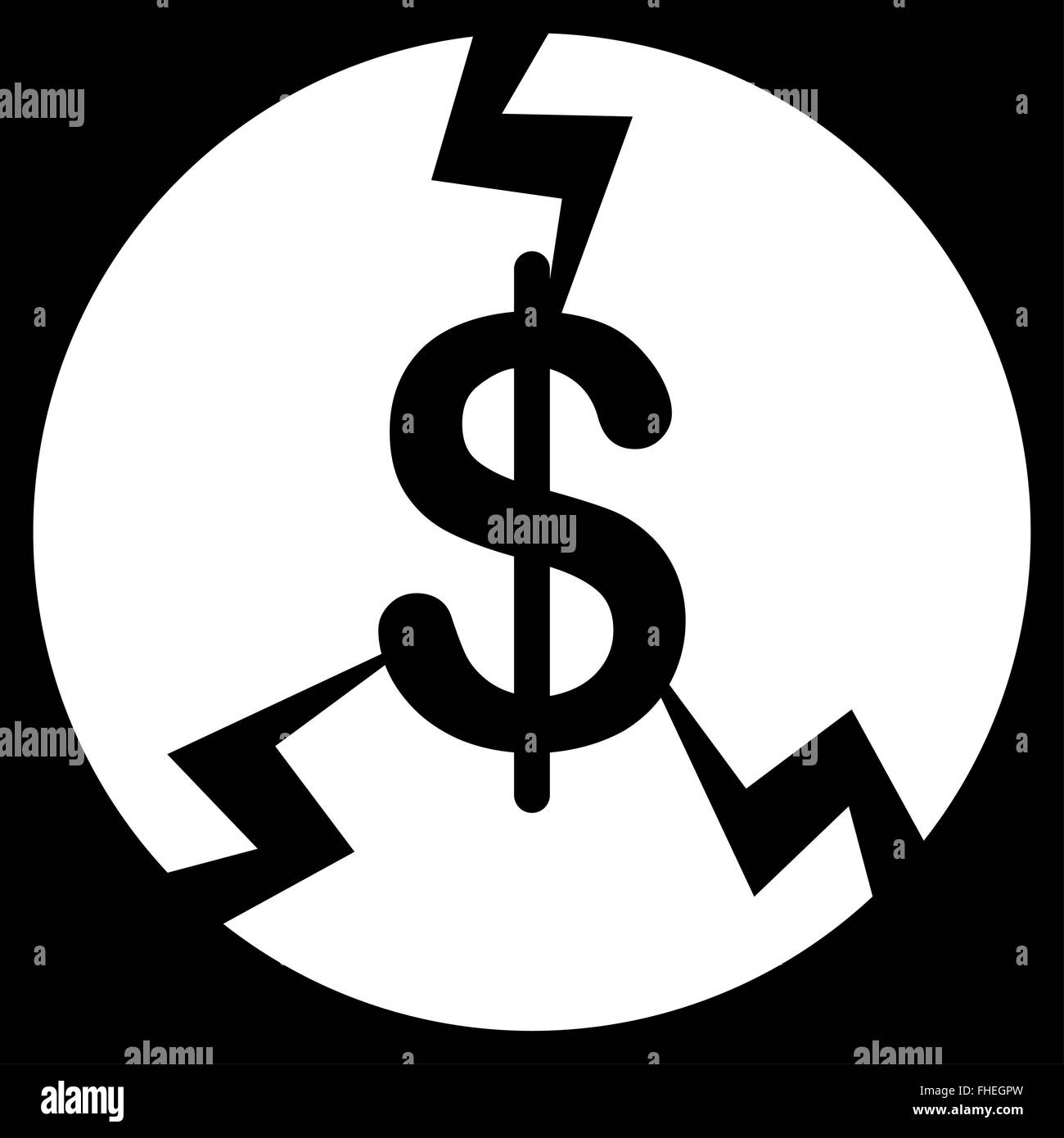 Financial Crash Icon from Commerce Set Stock Photo - Alamy