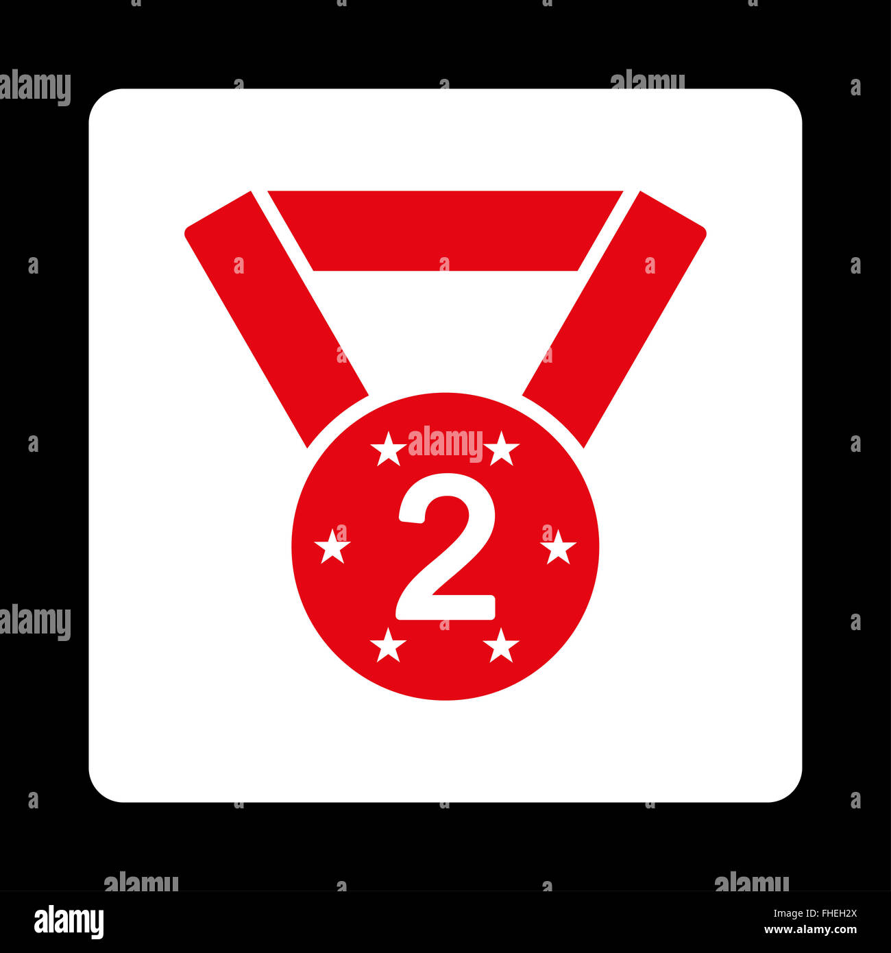 Second medal icon from Award Buttons OverColor Set Stock Photo - Alamy