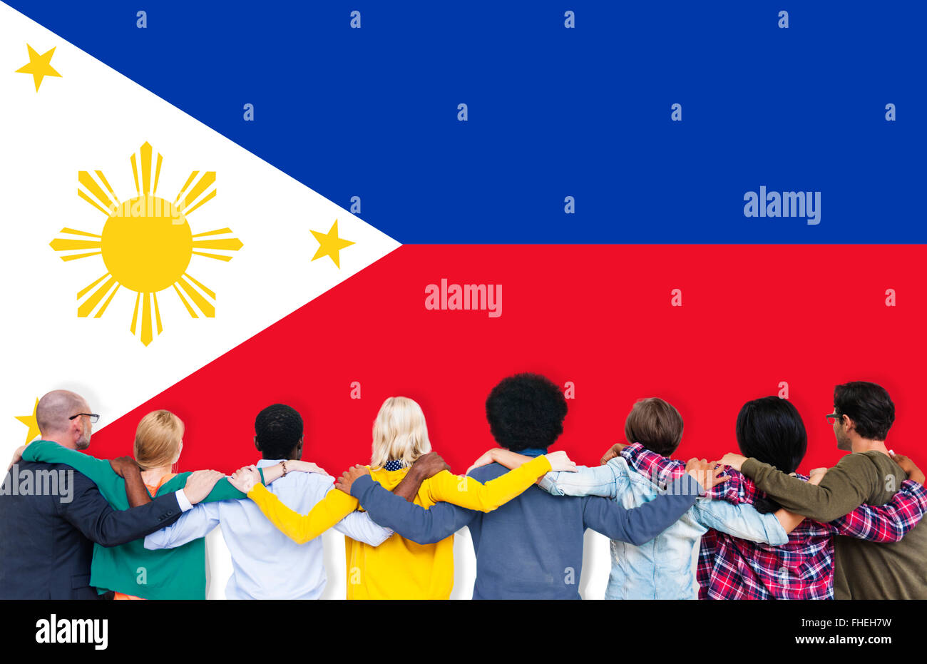 Philippines National Flag Teamwork Diversity Concept Stock Photo - Alamy