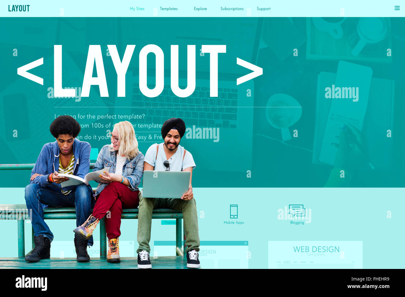 Layout Editing Page Responsive Design Concept Stock Photo - Alamy