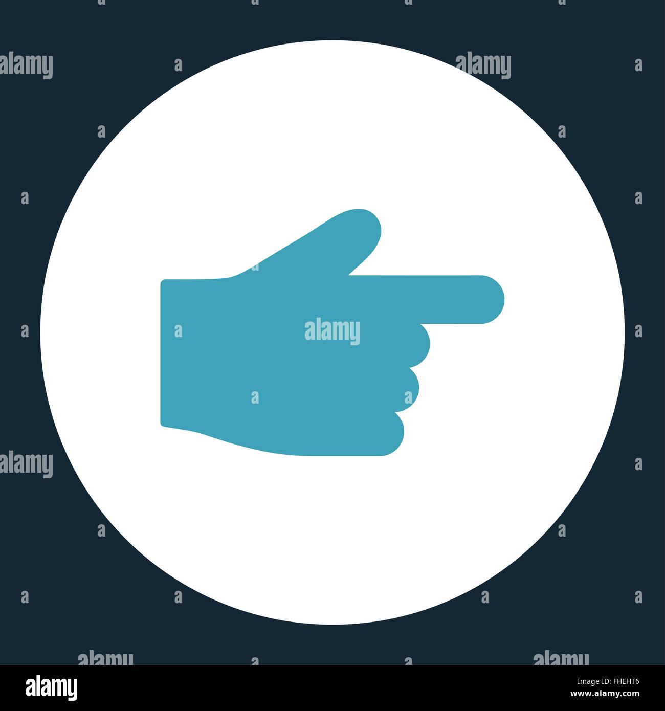 Index Finger flat blue and white colors round button Stock Photo - Alamy