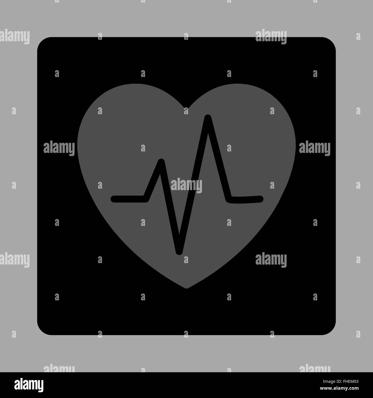 Heart Ekg Rounded Square Button Stock Photo - Alamy