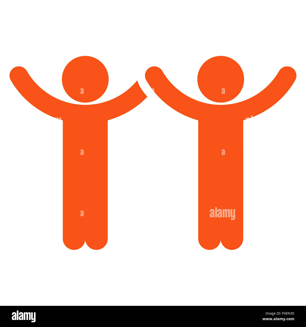 Hands Up Kids Icon Stock Photo - Alamy
