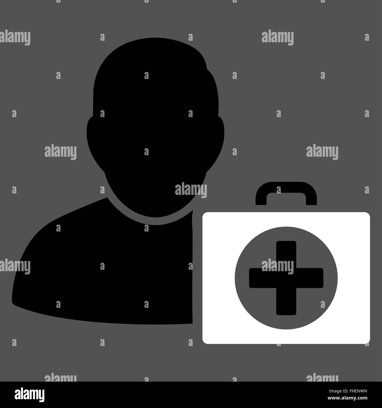 First Aid Man Icon Stock Photo - Alamy