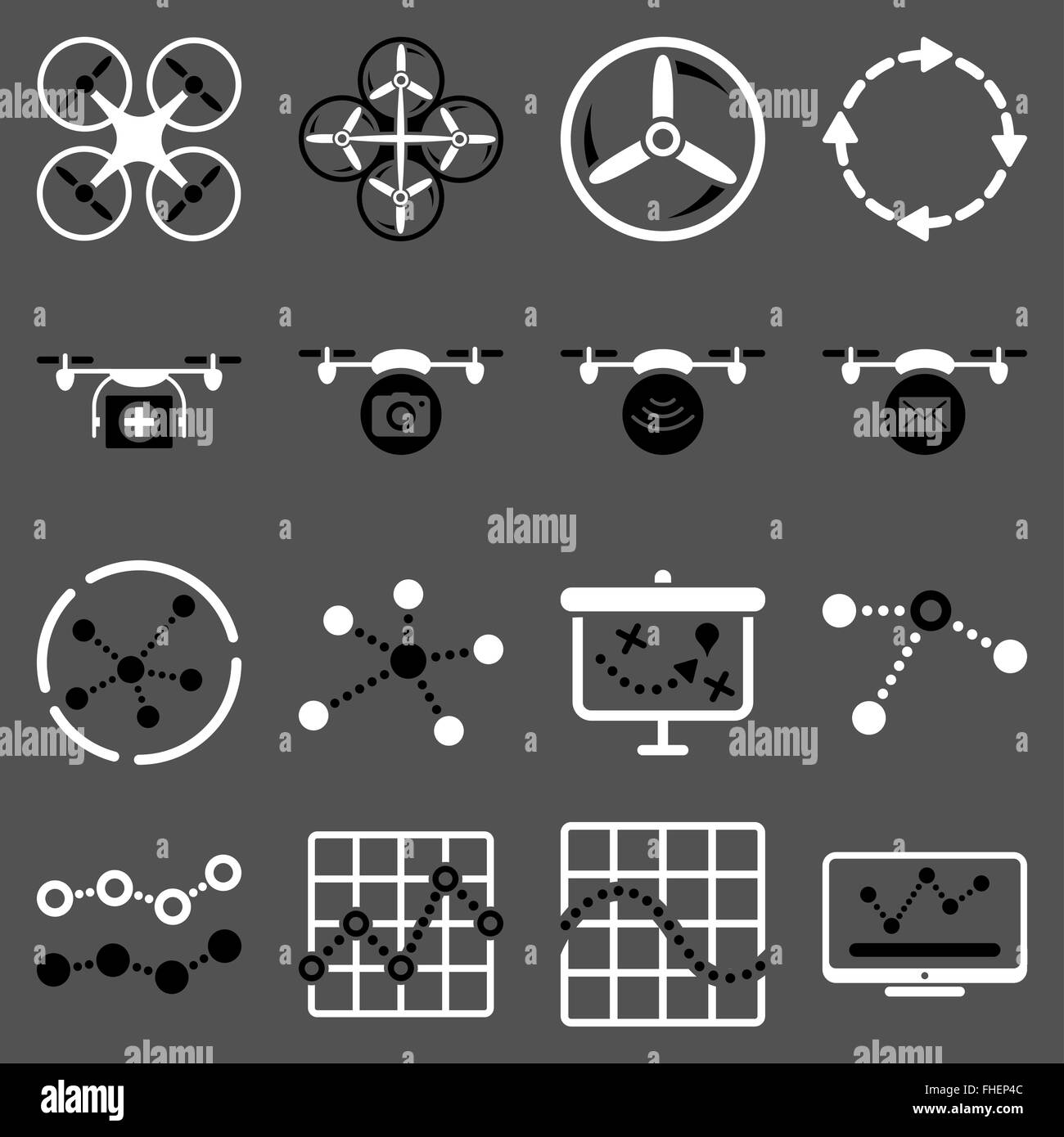 Quadcopter navigation icon set Stock Photo - Alamy