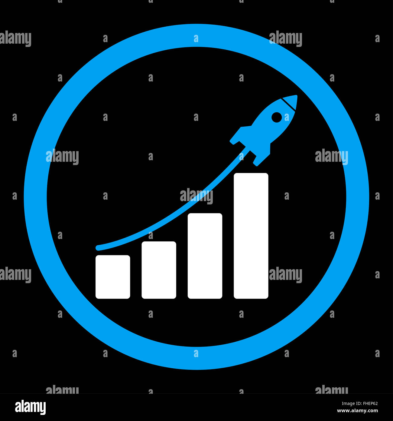 Startup sales flat blue and white colors rounded vector icon Stock ...