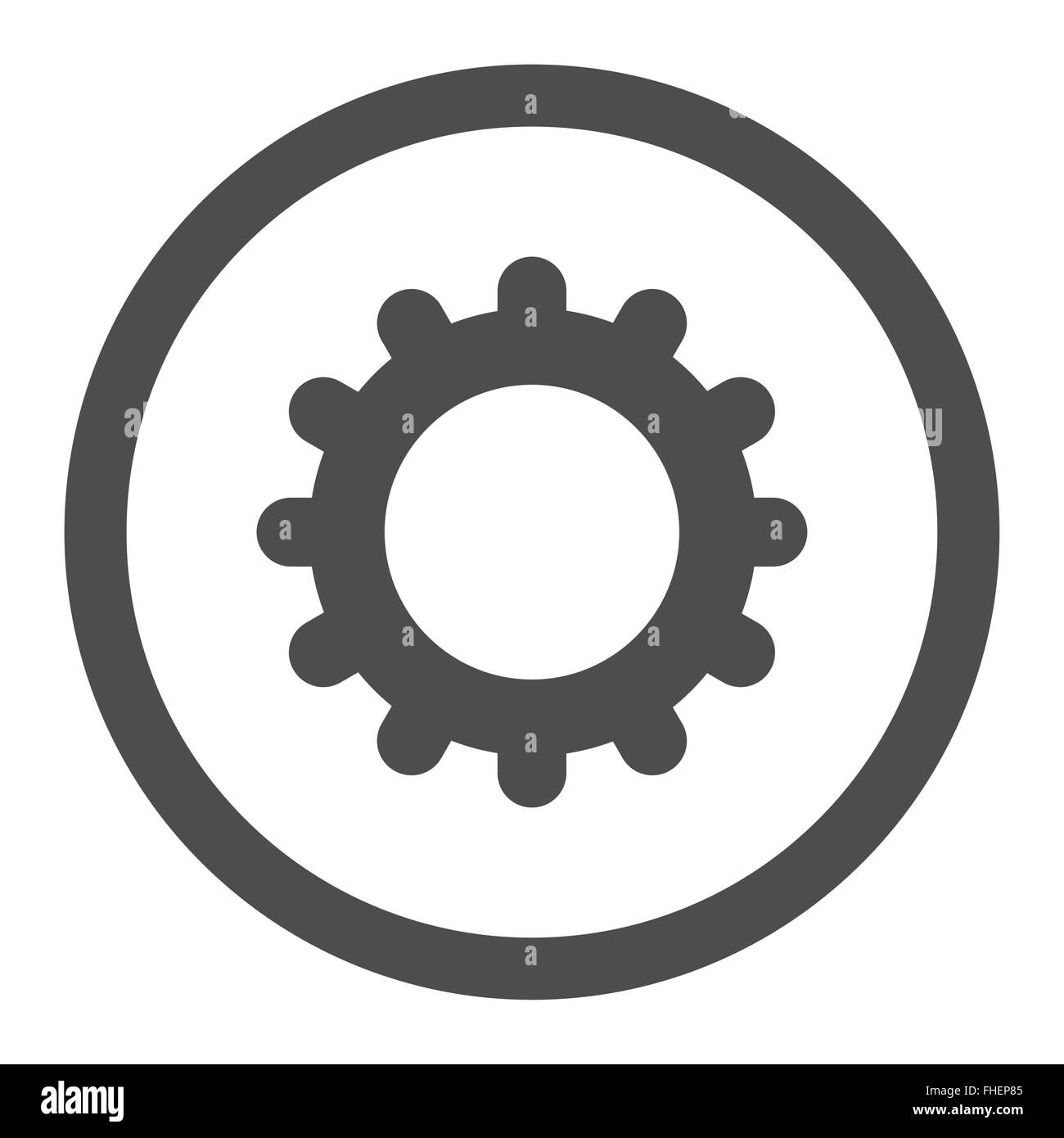 Gear flat gray color rounded vector icon Stock Photo - Alamy
