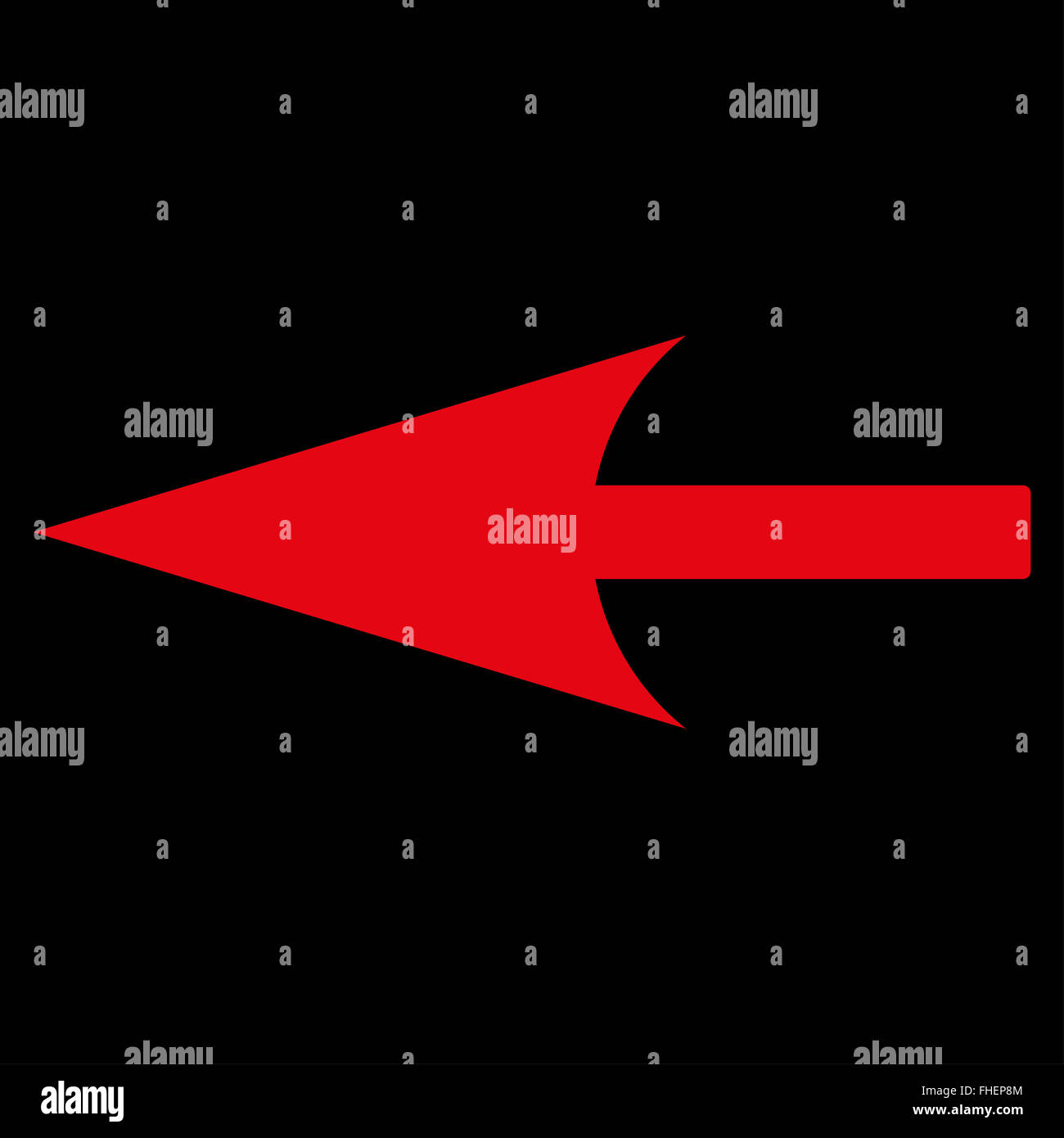 Sharp Left Arrow flat red color icon Stock Photo - Alamy