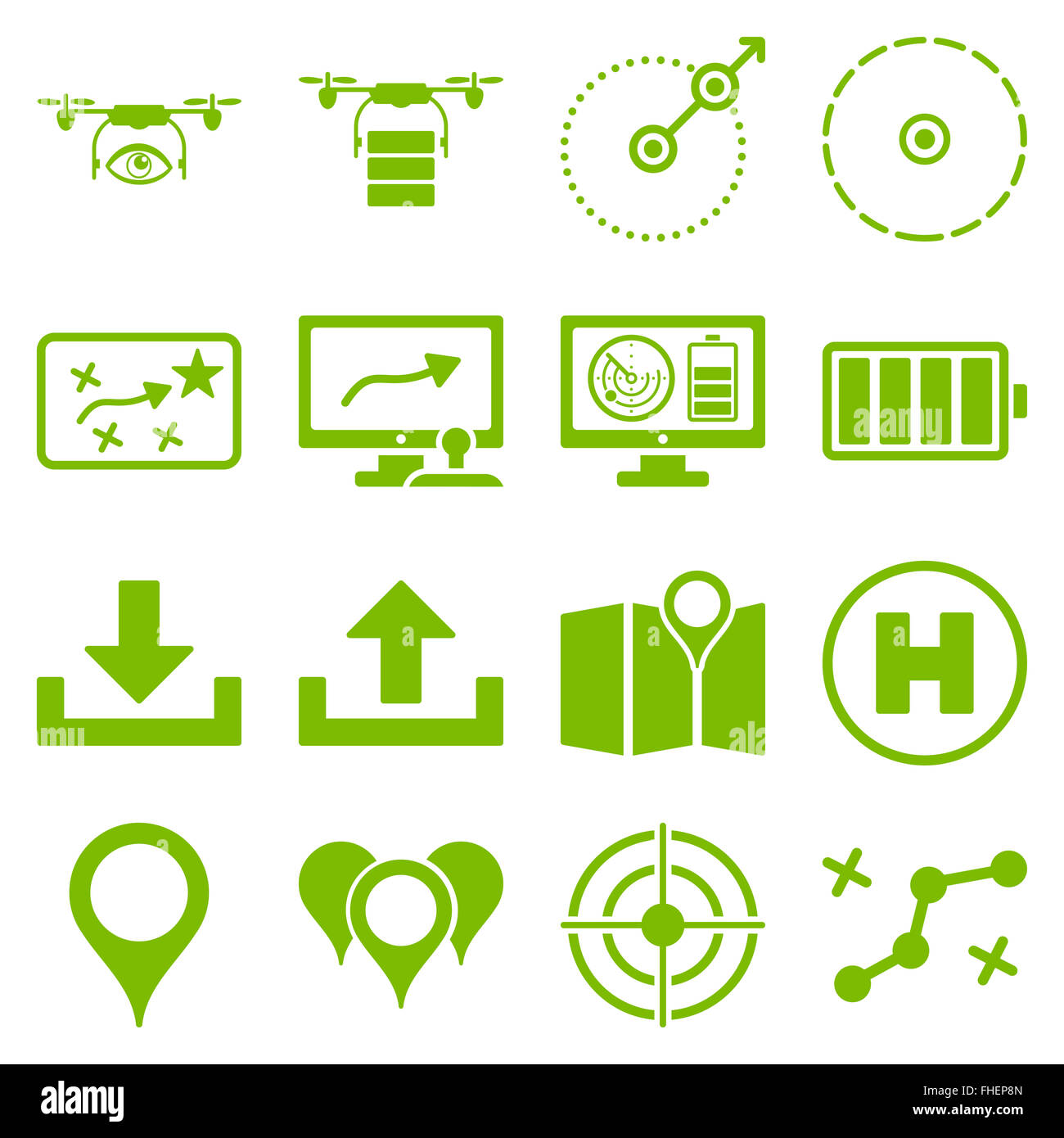 Drone control icon set Stock Photo - Alamy