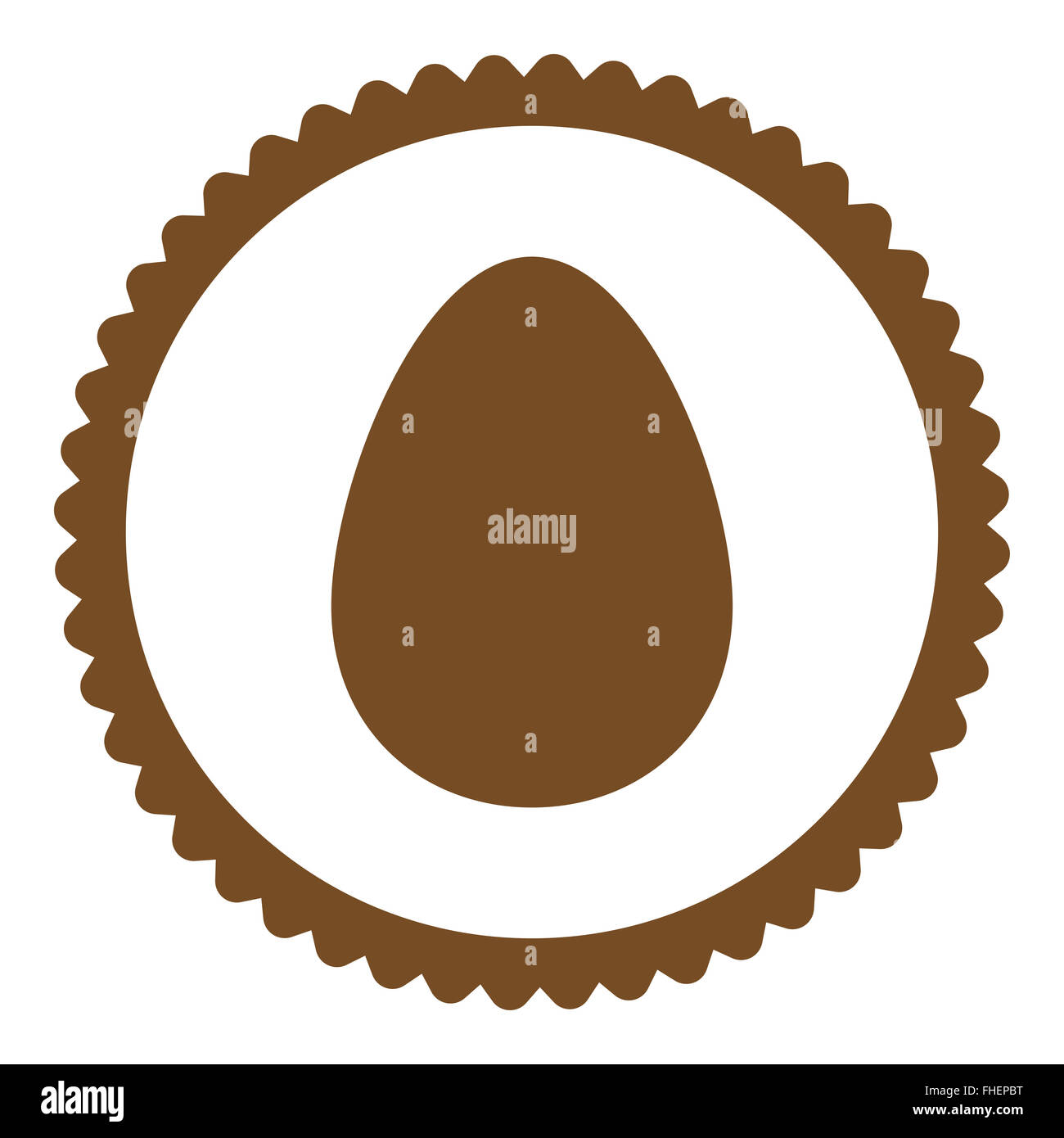 Egg flat brown color round stamp icon Stock Photo - Alamy