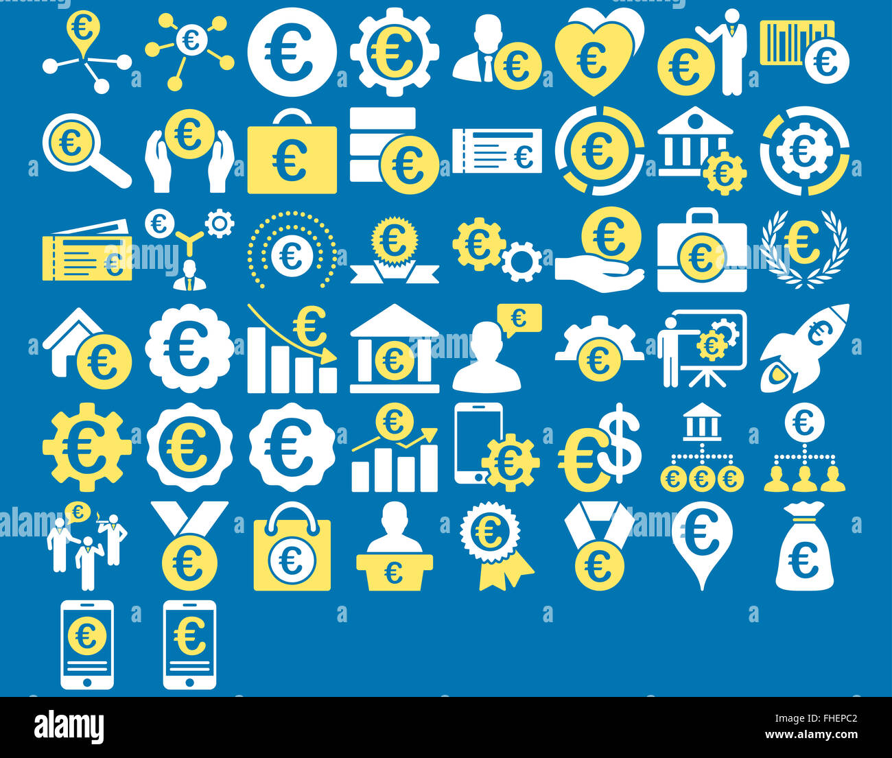 Euro Business Icons Stock Photo - Alamy
