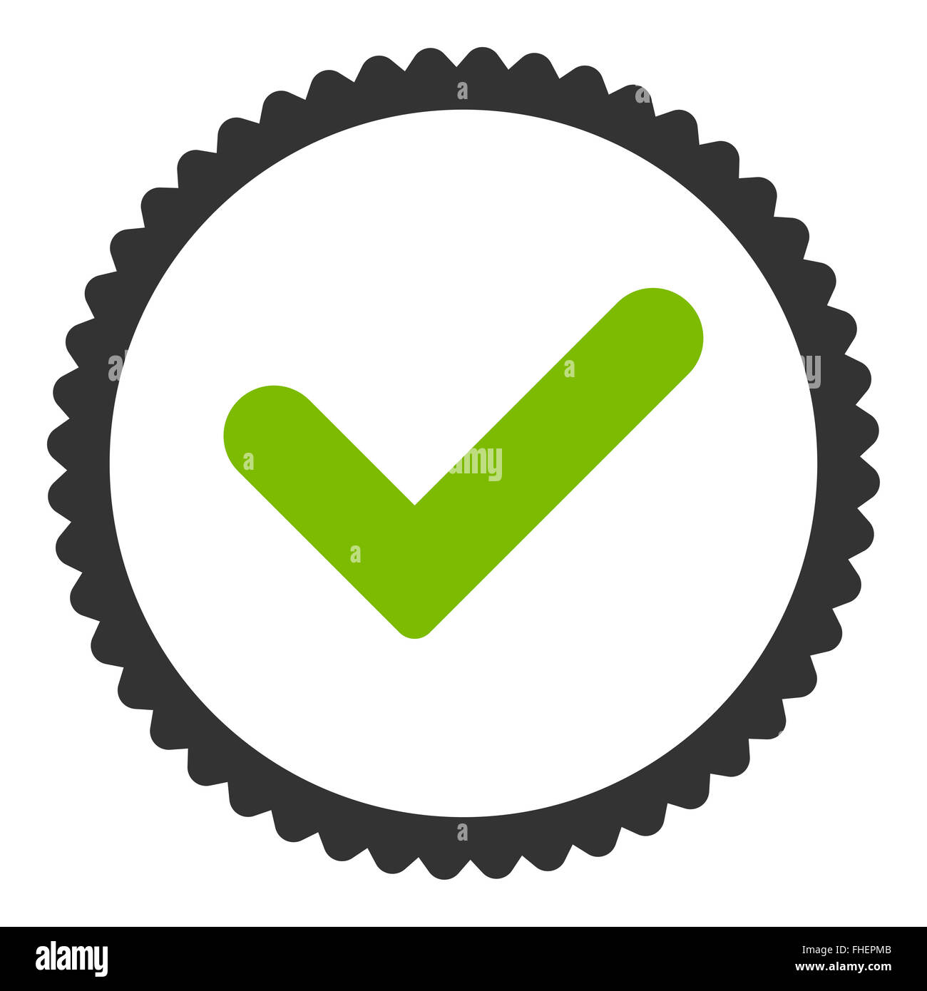 Yes flat eco green and gray colors round stamp icon Stock Photo - Alamy