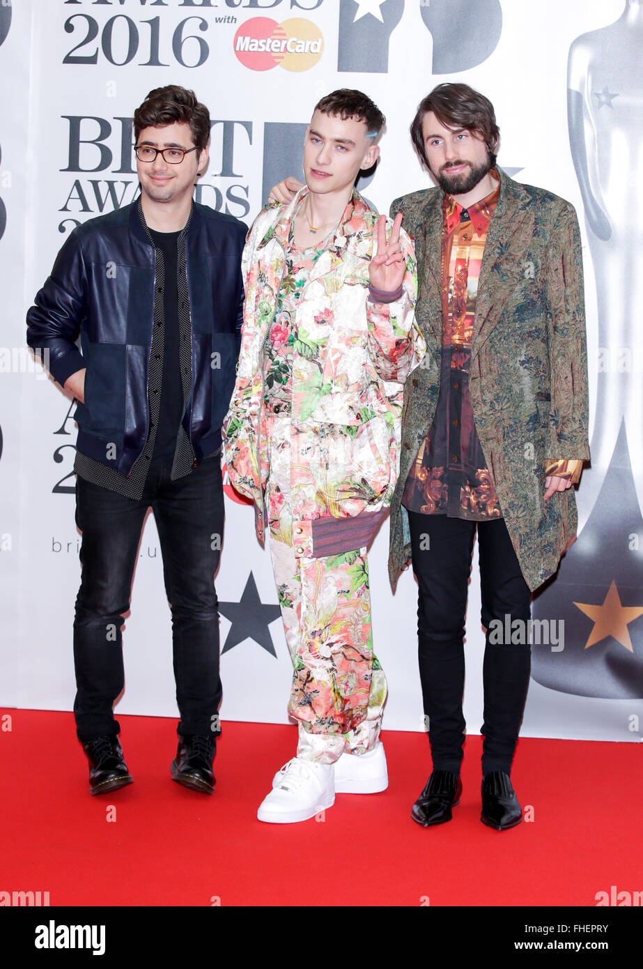 London, UK. 24th Feb, 2016. Emre Turkmen, Olly Alexander and Mikey ...
