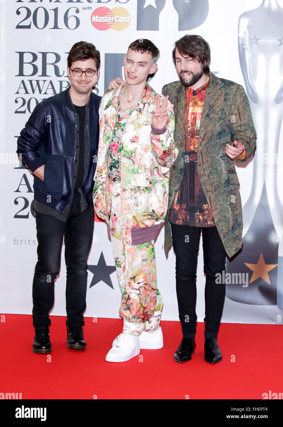 London, UK. 24th Feb, 2016. Emre Turkmen, Olly Alexander and Mikey ...