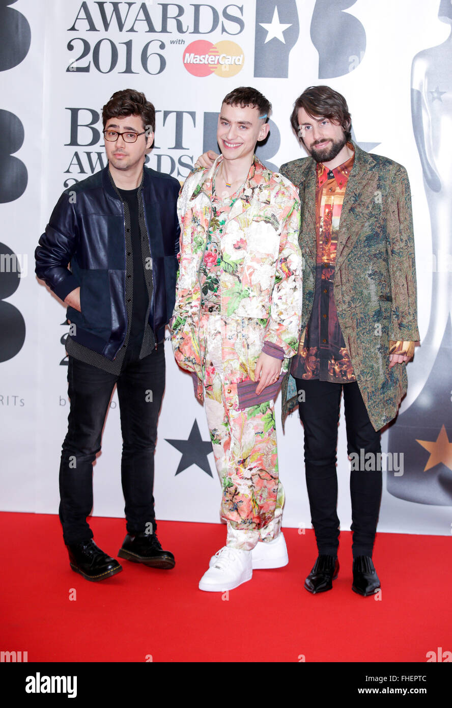 London, UK. 24th Feb, 2016. Emre Turkmen, Olly Alexander and Mikey ...