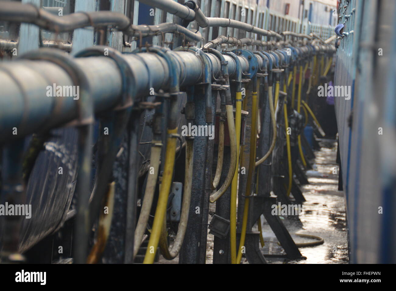 Railway water pipes Stock Photo - Alamy