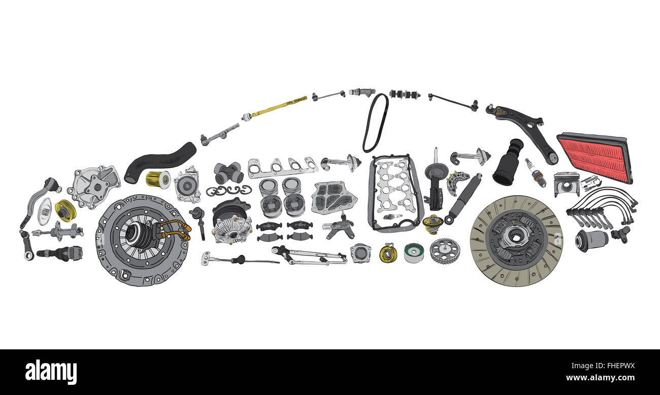 Painted car and built from a variety of parts Stock Photo - Alamy